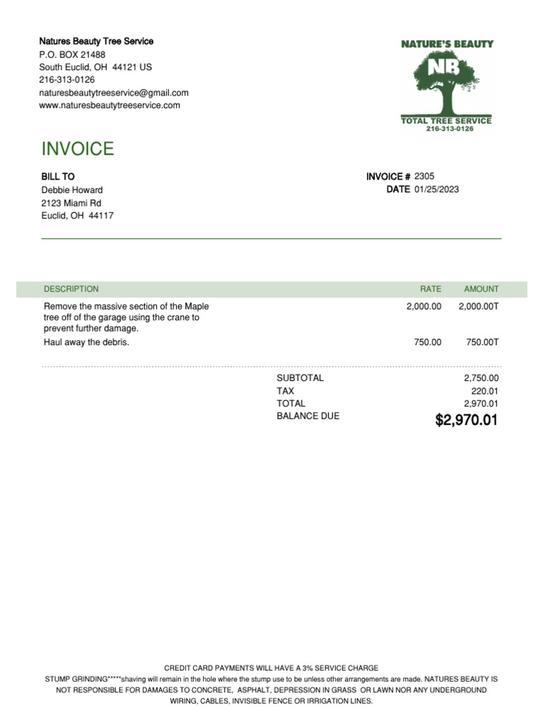 Credit Card Payment Service Charge Notice | PDF