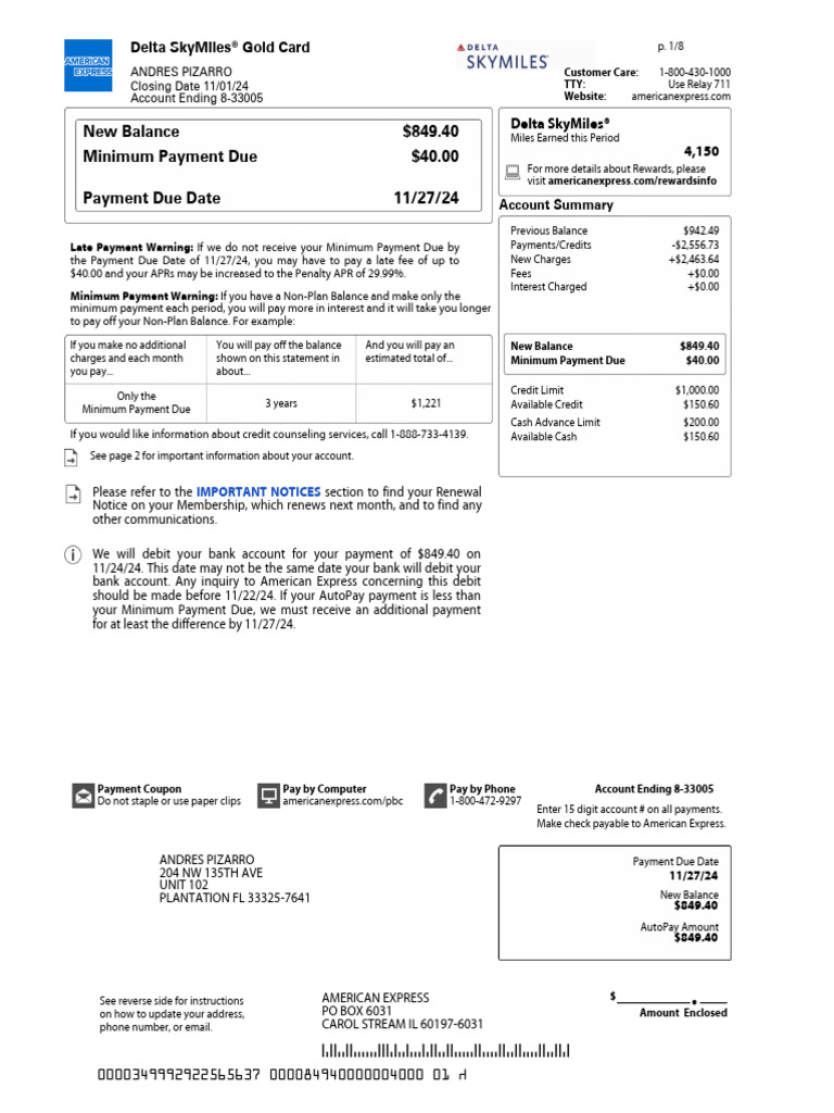 American Express | PDF | Credit Card | Payments