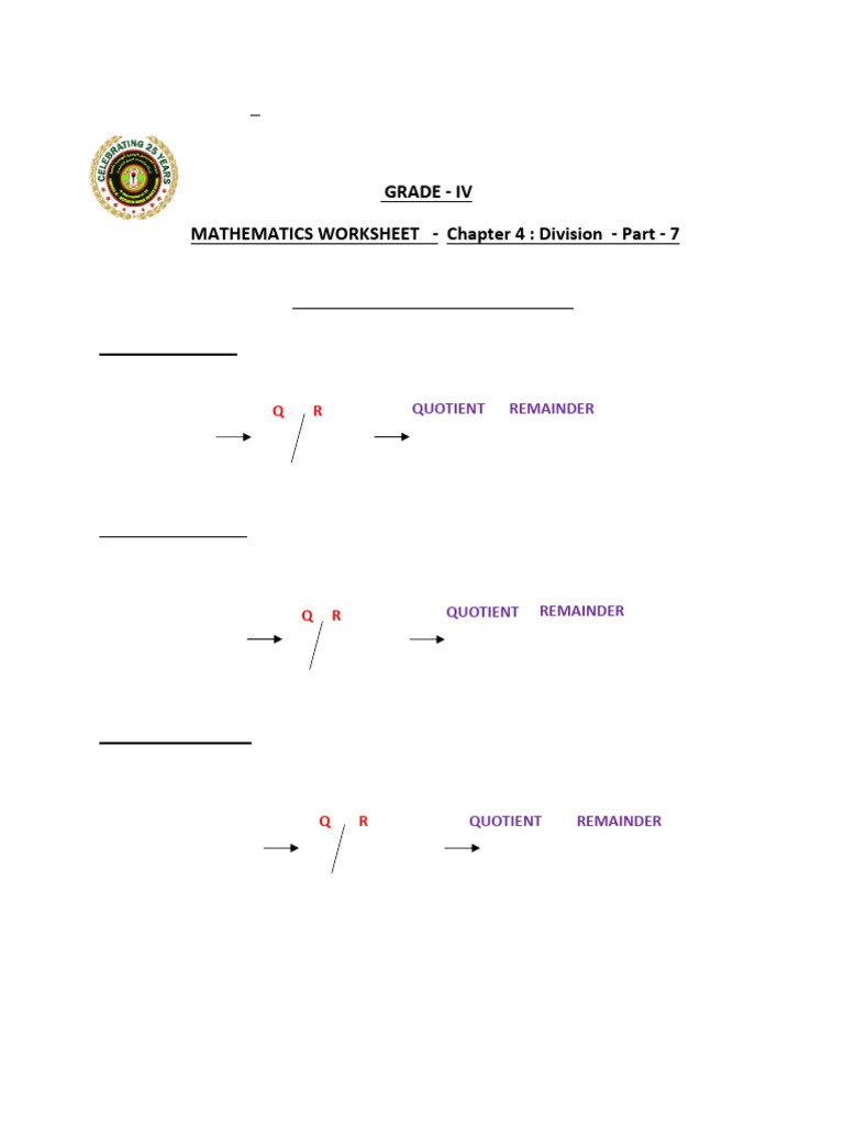 Part 7 -Worksheet-Division by 10,100,1000 | PDF