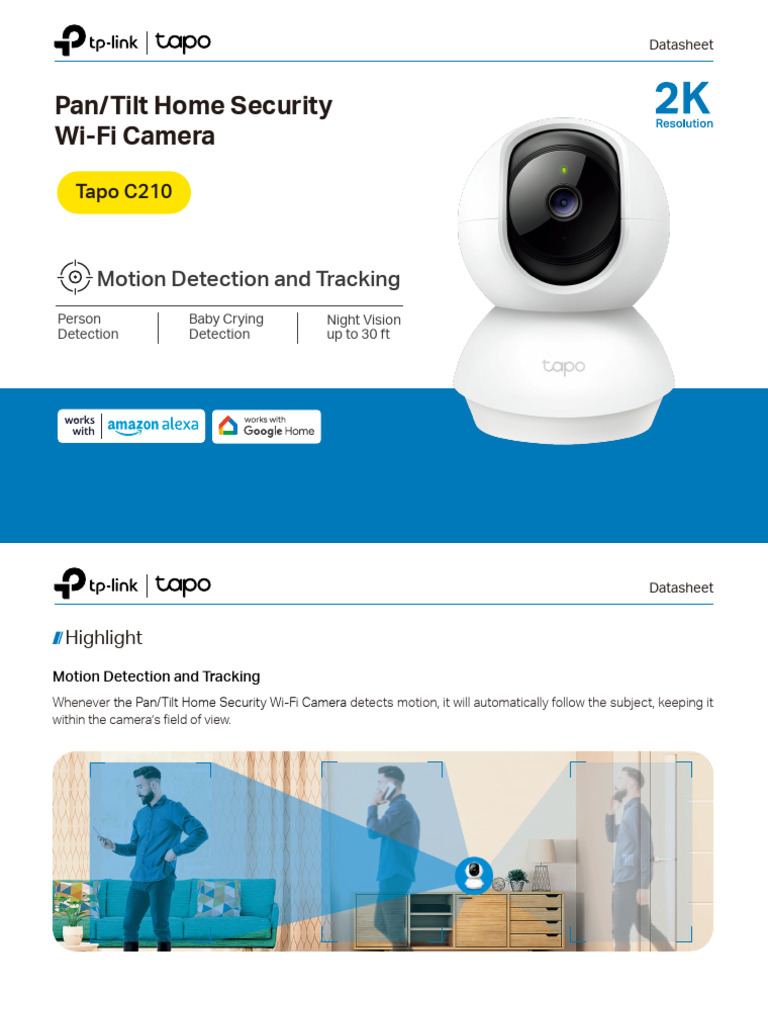 Tapo C210 Camera Specifications Guide | PDF | Camera | Field Of View