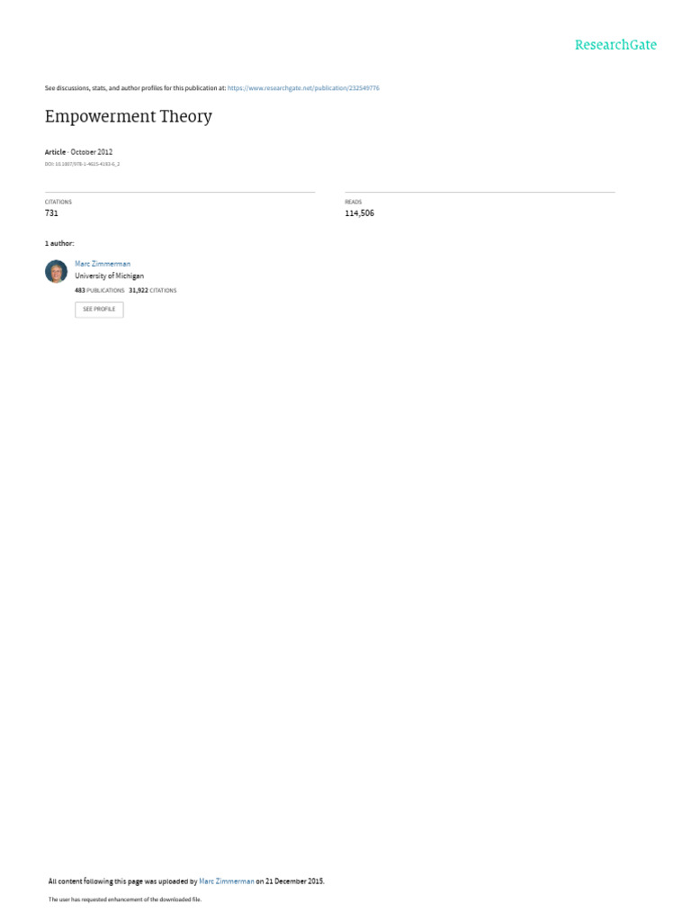 Empowerment Theory | PDF