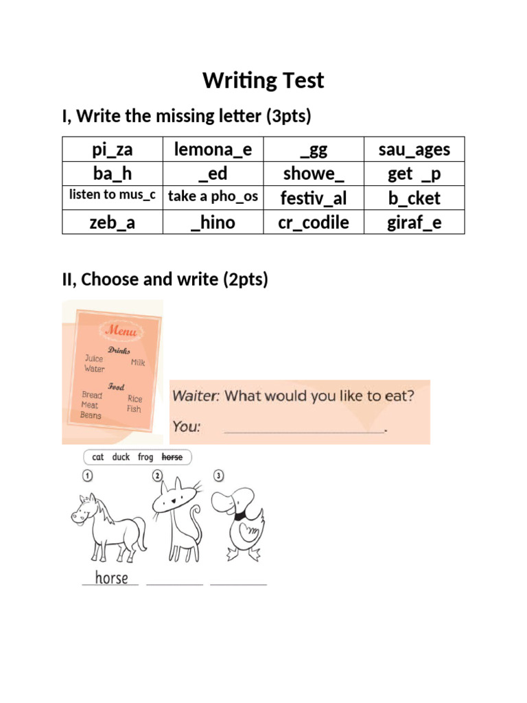 Writing Test | PDF