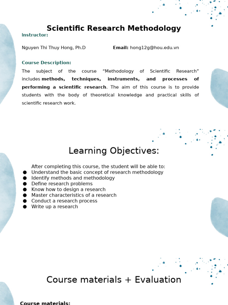 Scientific Research Methodology Course | PDF | Methodology ...