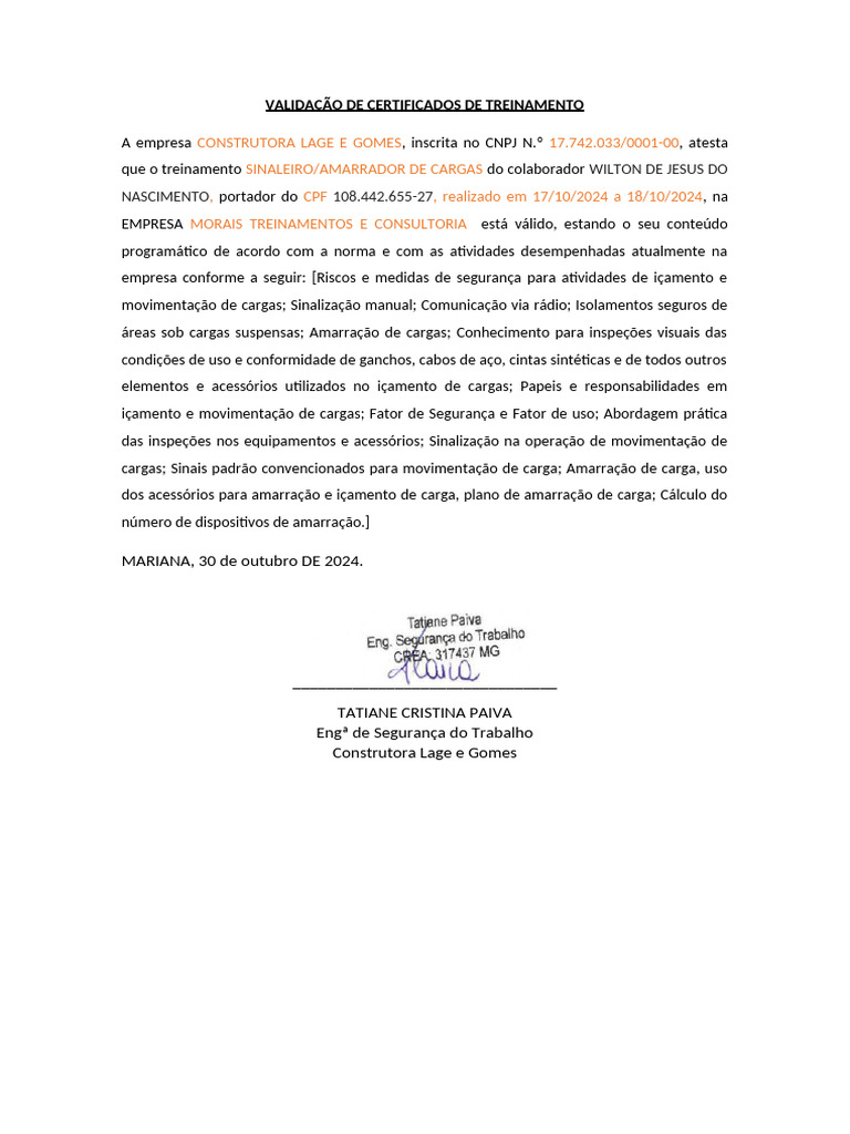 Modelo - 20 - Carta - de - Validação - de - Certificados - Sinaleiro ...