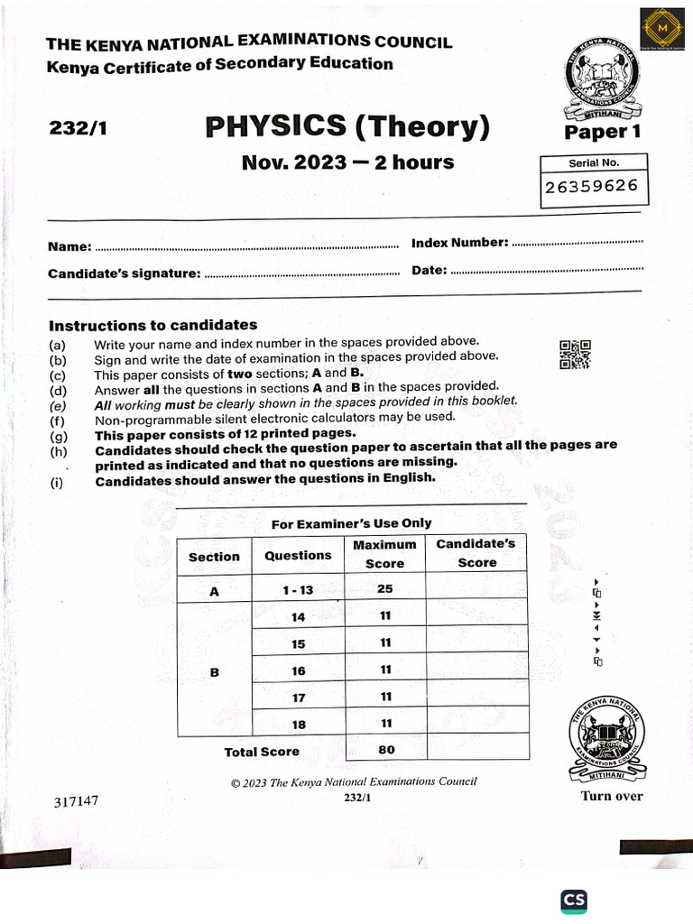 PHY P1 | PDF
