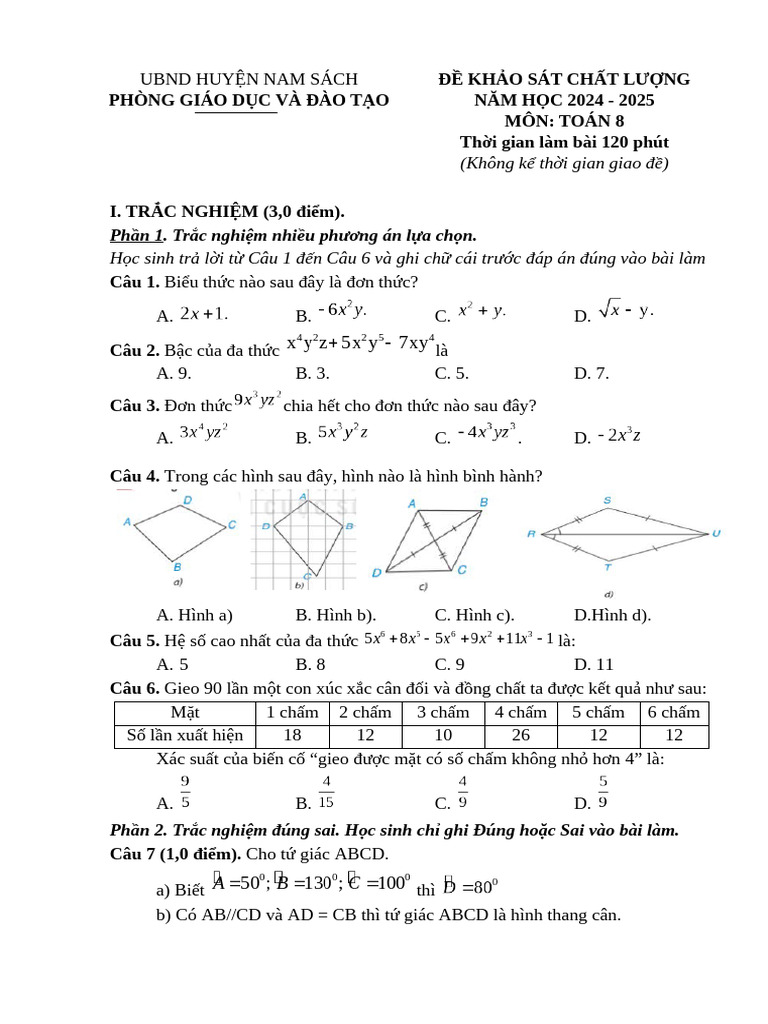 De Khao Sat Chat Luong | PDF