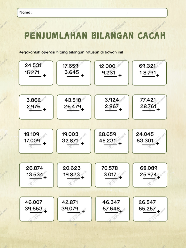 Penjumlahan Bil. Cacah | PDF