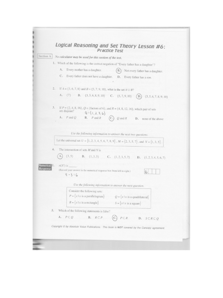 Math 30-2 Practice Exam Key | PDF