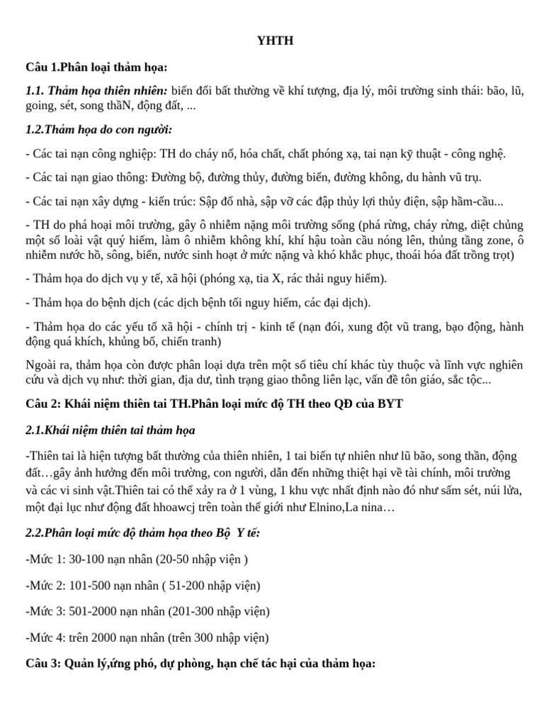 Bản sao ôn YHTH | PDF