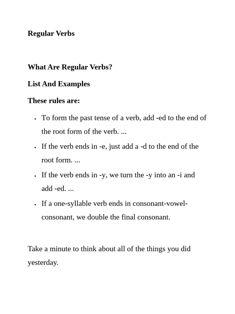 Regular Verbs | PDF | Morphology | Language Families