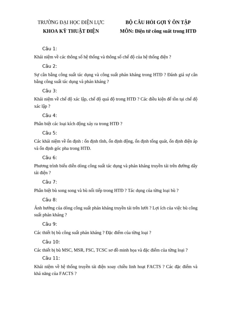 C u h i n t p TCS Trong HT Ky152.Docx;Filename = UTF-8''Câu Hỏi Ôn Tập ĐTCS Trong HTĐ Ky152 | PDF