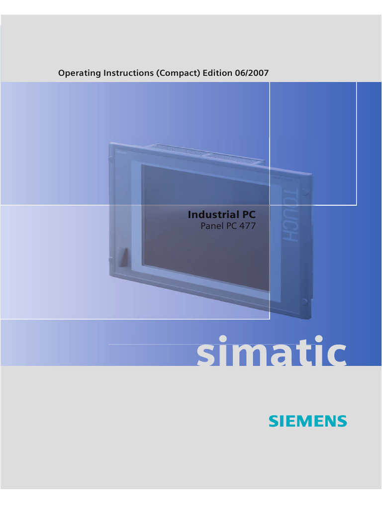 Simatic Panel Control - Siemens | PDF | Power Supply | Personal Computers