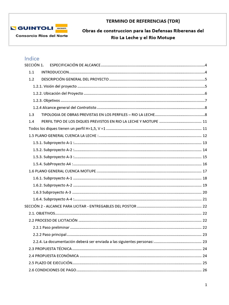 TDR Obras de Construccion para Las Defensas Riberenas Del Rio La Leche y El Rio Motupe - 10.05. ...