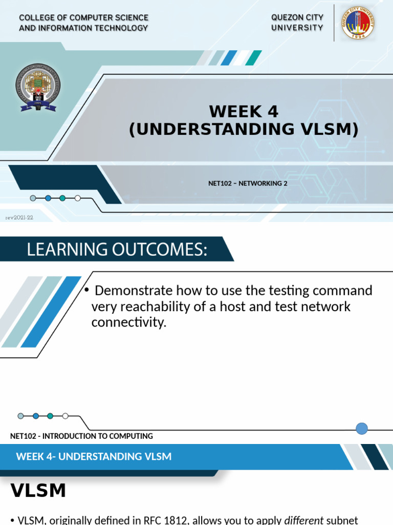 Net102 Week-No4 Understanding VLSM | PDF | Network Protocols | Internet Standards