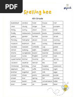 SPELLING BEE WORD LIST-4th Primary 2025 | PDF | Foods | Food And Drink ...