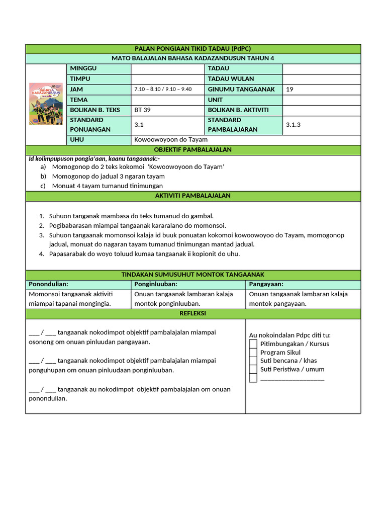 RPH BKD TAHUN 4 | PDF