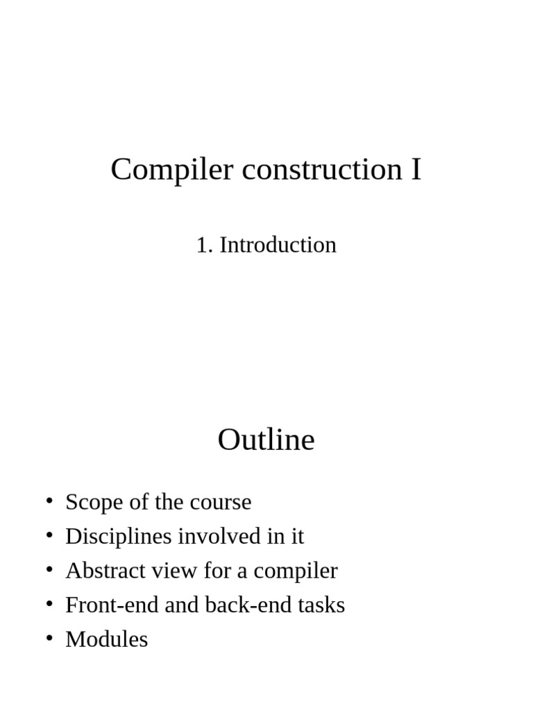 Compiler Construction Course Overview | PDF | Parsing | Compiler