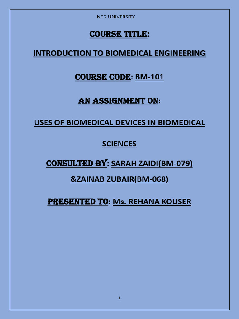 final bme (1) | PDF | Implant (Medicine) | Biomedical Engineering