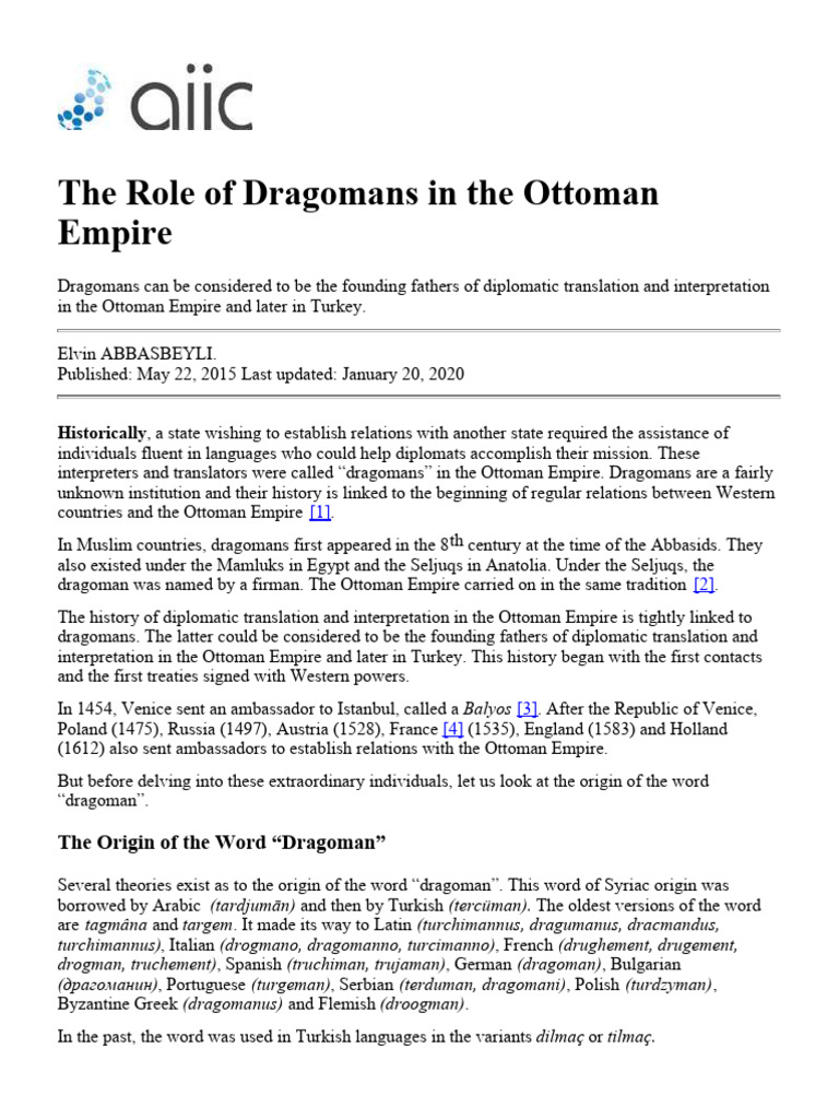 The_Role_of_Dragomans_in_the_Ottoman_Emp | PDF | Ottoman Empire ...
