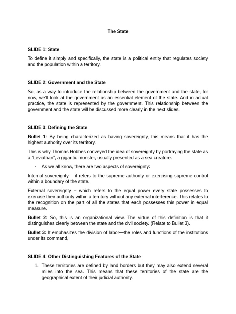 The State | PDF | State (Polity) | Sovereignty
