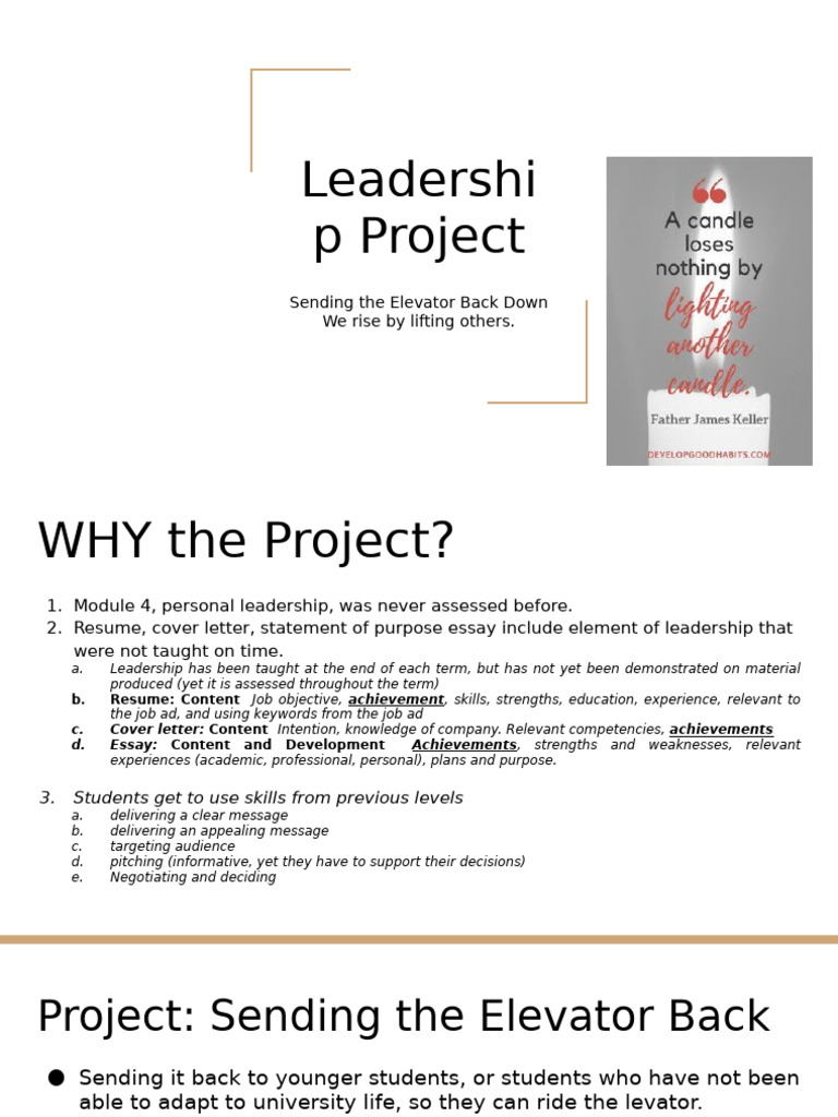 Leadership Project: Empowering Students | PDF | Leadership | Essays