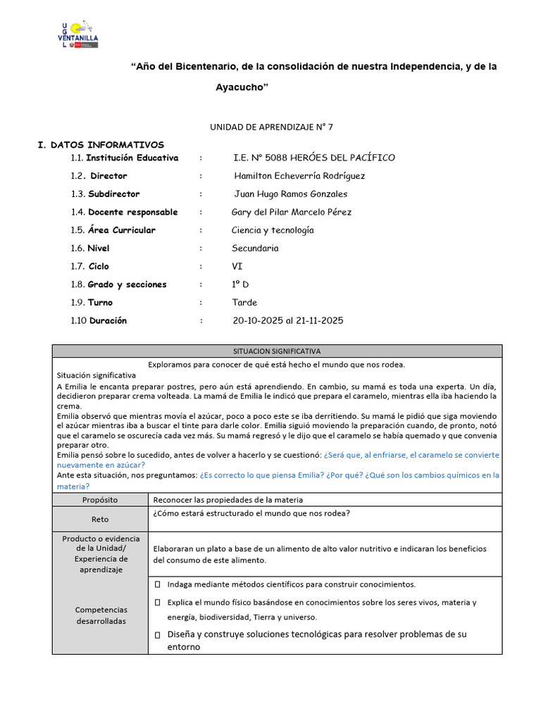 Unidad de Aprendizaje #7 | PDF | Evaluación | Nutrición