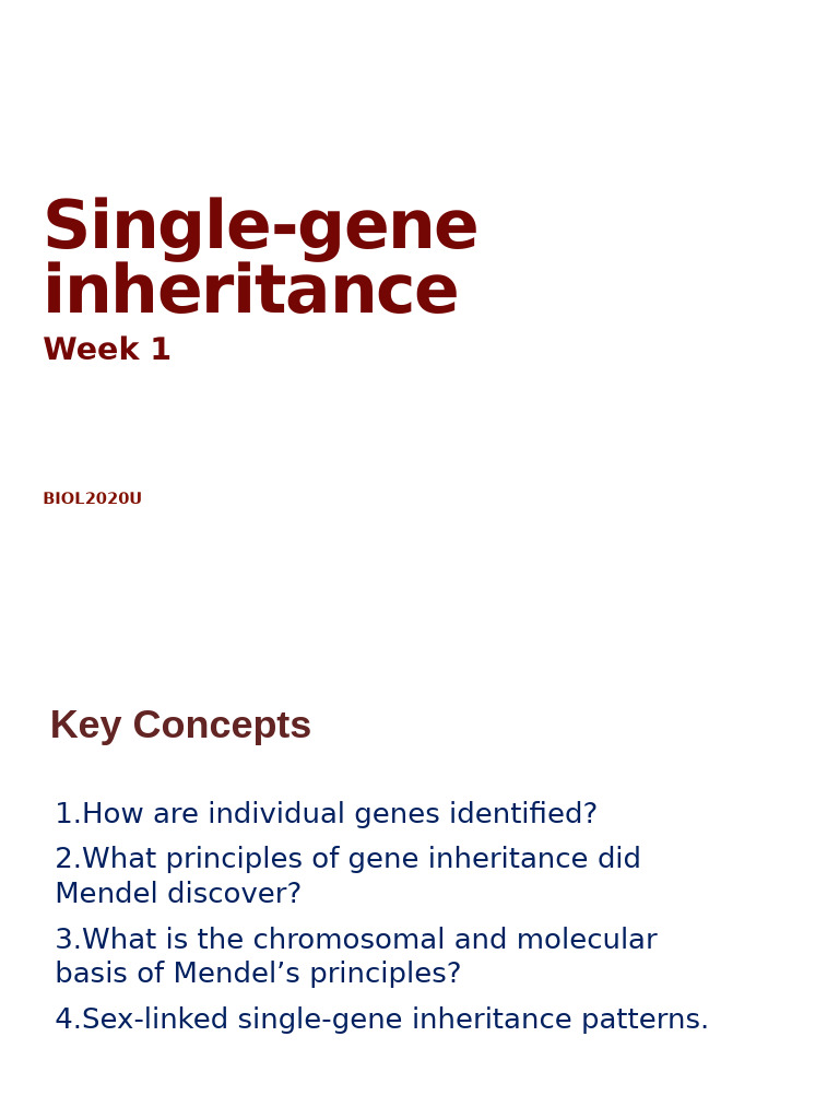 Week1 recording | PDF | Dominance (Genetics) | Allele