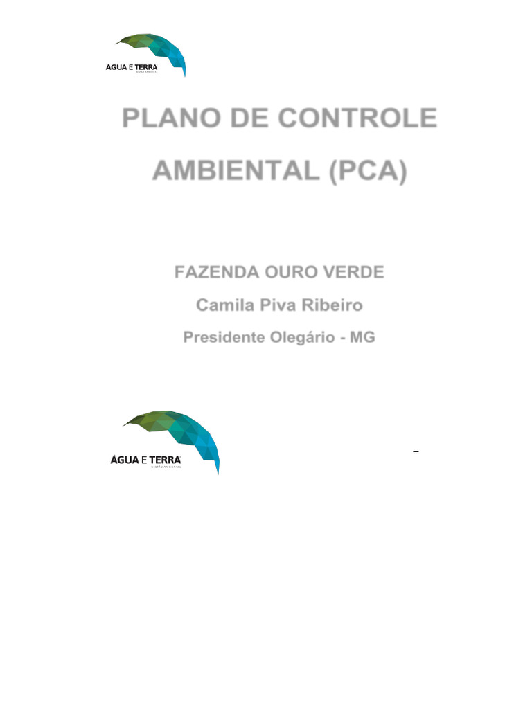 PCA da Fazenda Ouro Verde em MG | PDF | Embalagem e rotulagem | Pesticida