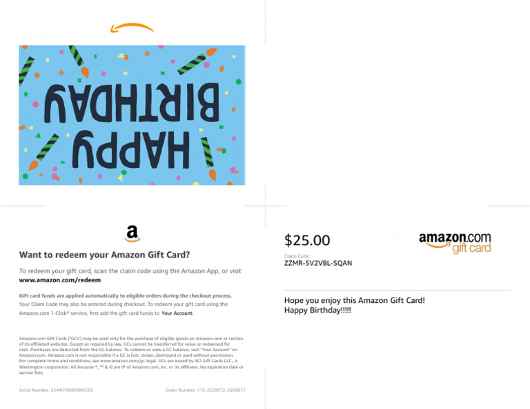 How to Redeem Your Amazon Gift Card | PDF