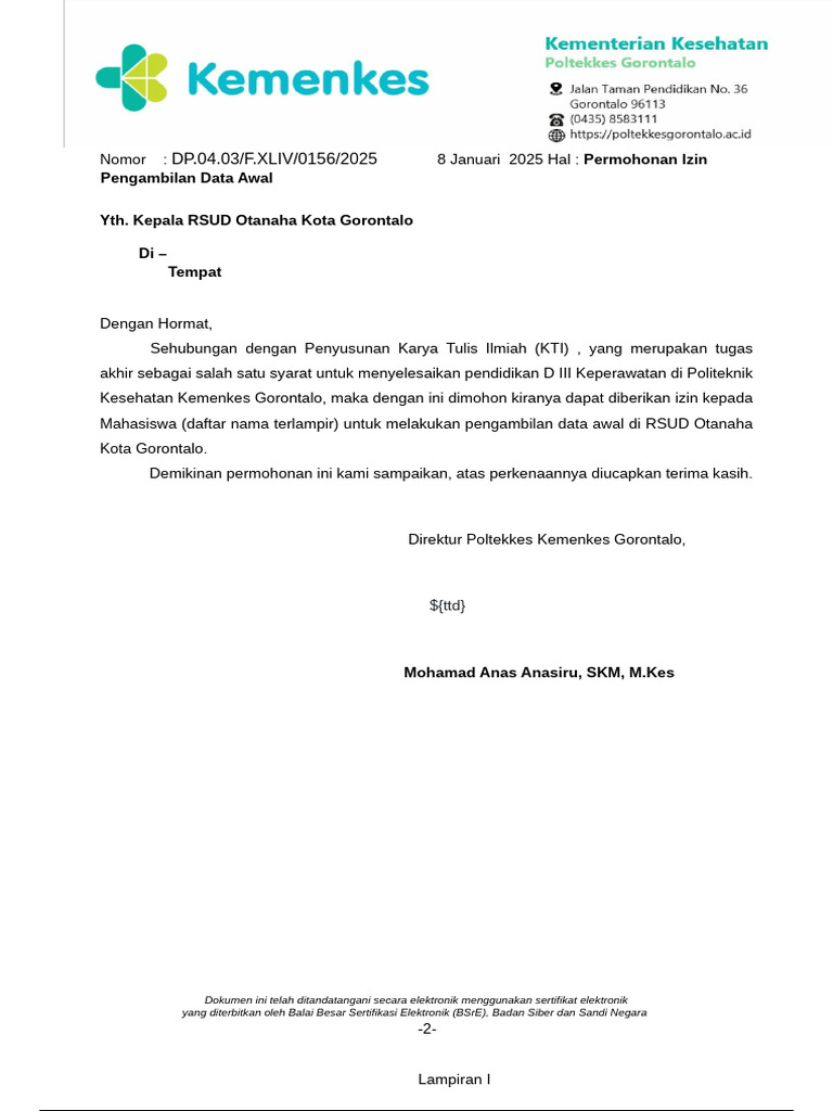 Surat Data Awal | PDF