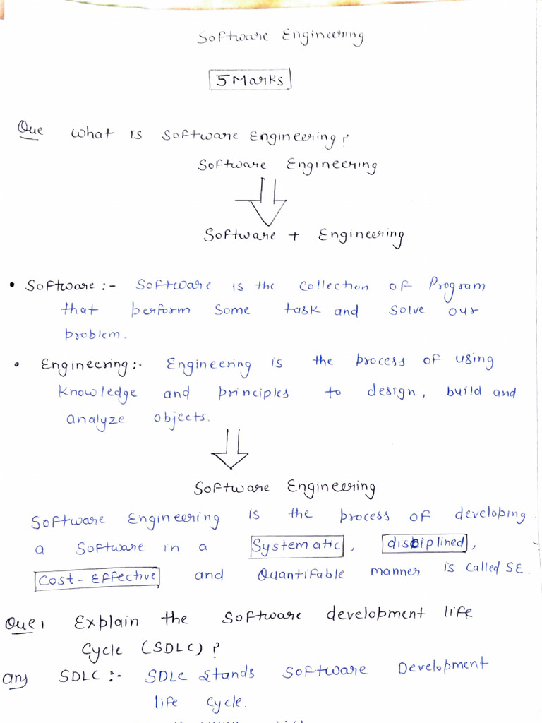 Se 5marks Part 1 Pdf Systems Engineering