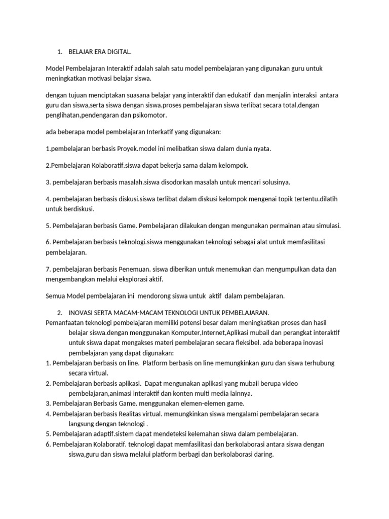 Belajar Era Digital | PDF