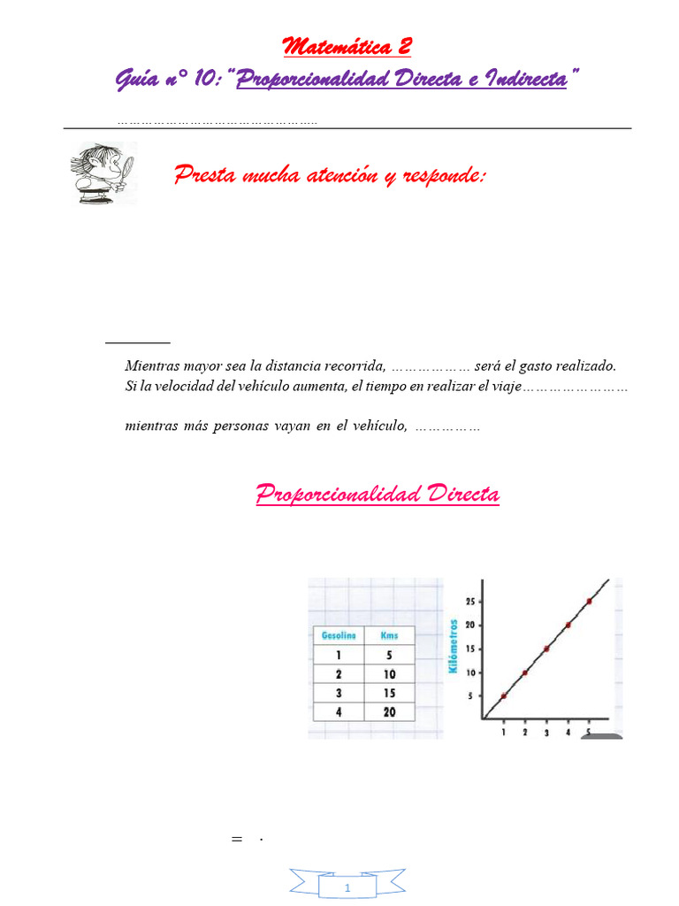 Proporcionalidad Directa e Inversa | PDF | Matemáticas | Matemática ...