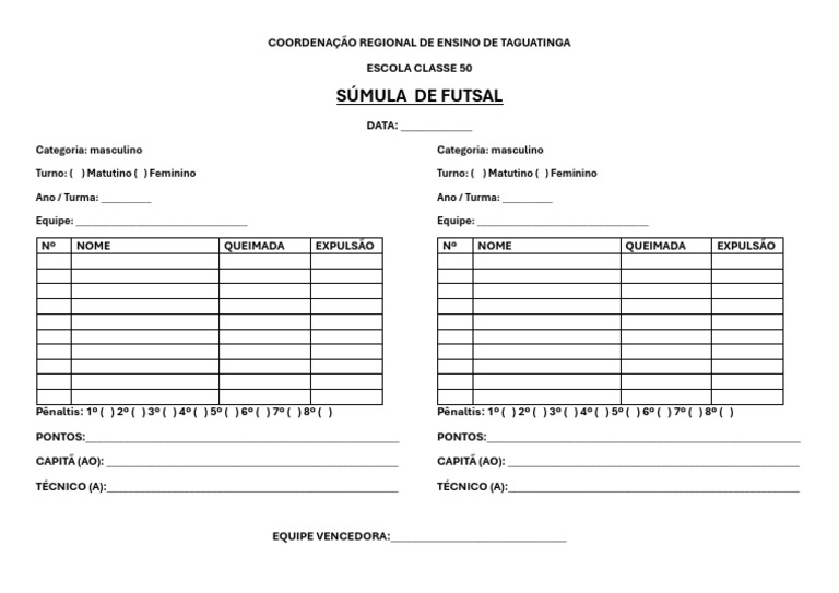 Sumula Futsal | PDF