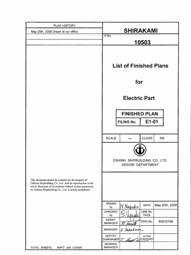 E1-01 List of Finished Plans | PDF