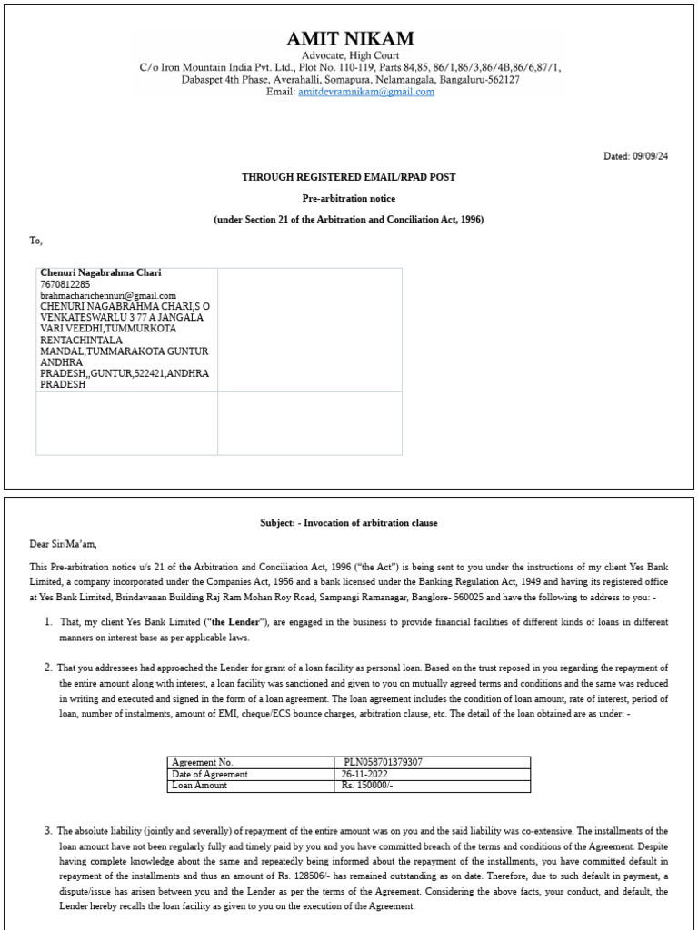 48F96FD61725908415520 Stage Pre Arbitration - Notice | PDF ...