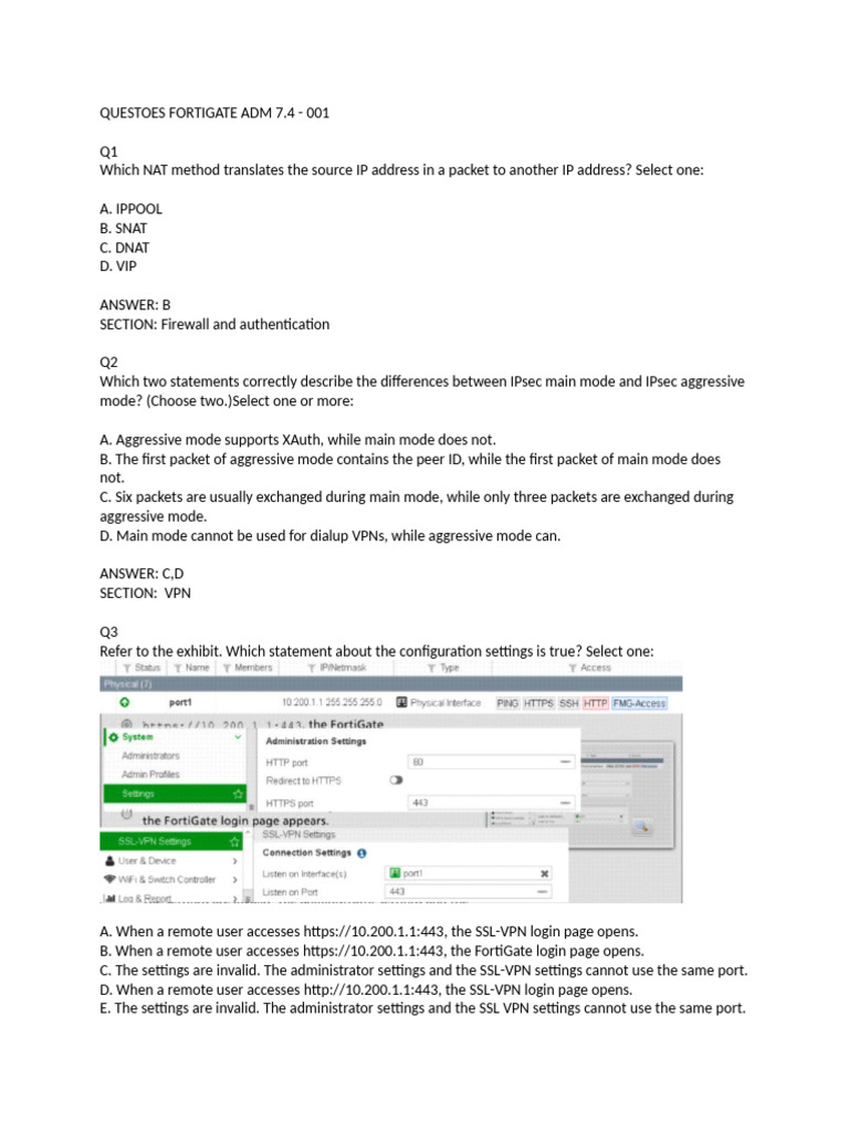 Fortinet Administrator 7.4 - 001-Rtf | PDF | Firewall (Computing ...