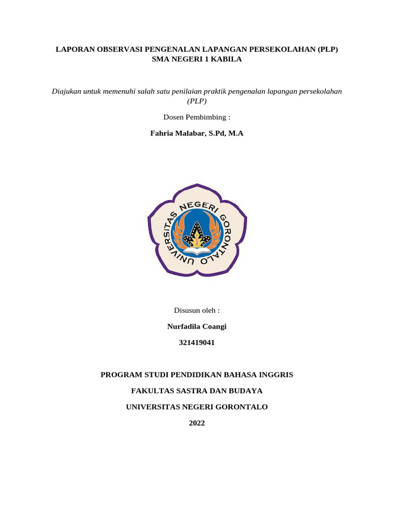 Laporan Observasi PLP 1 | PDF