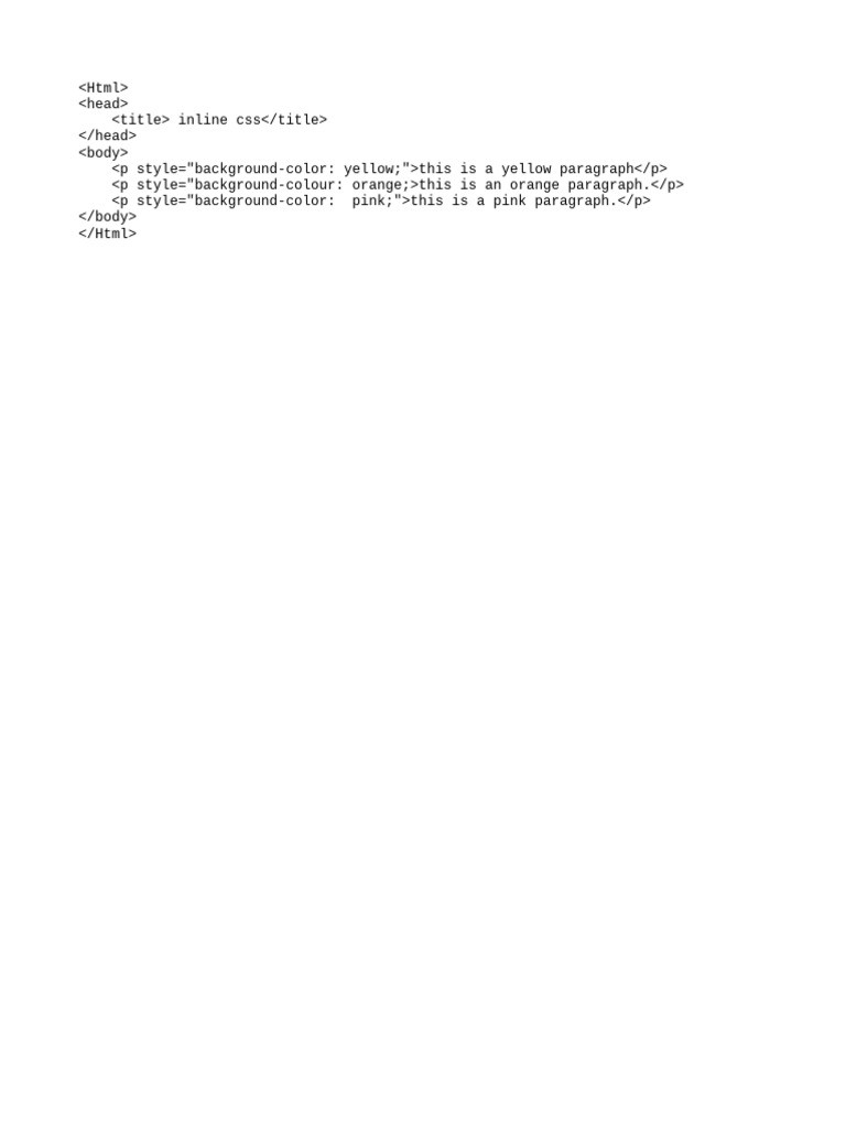Inline CSS Examples for Paragraphs | PDF