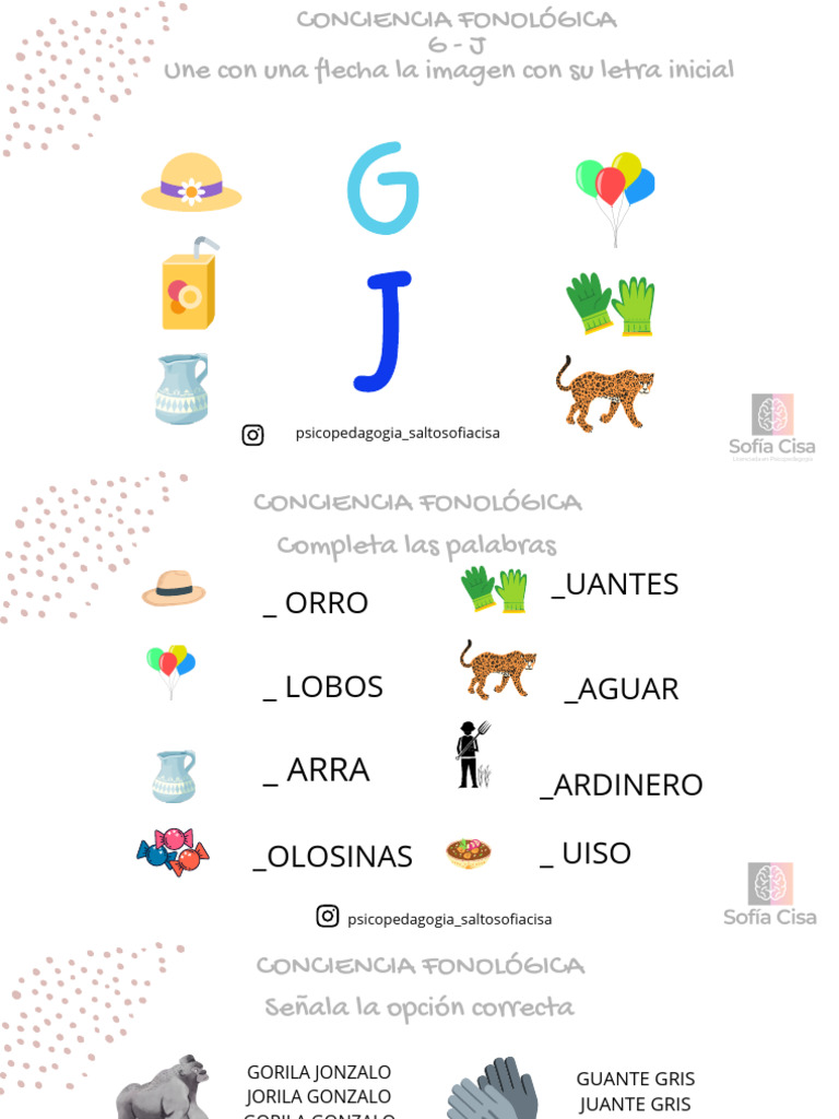 Ejercicios de Conciencia Fonológica | PDF