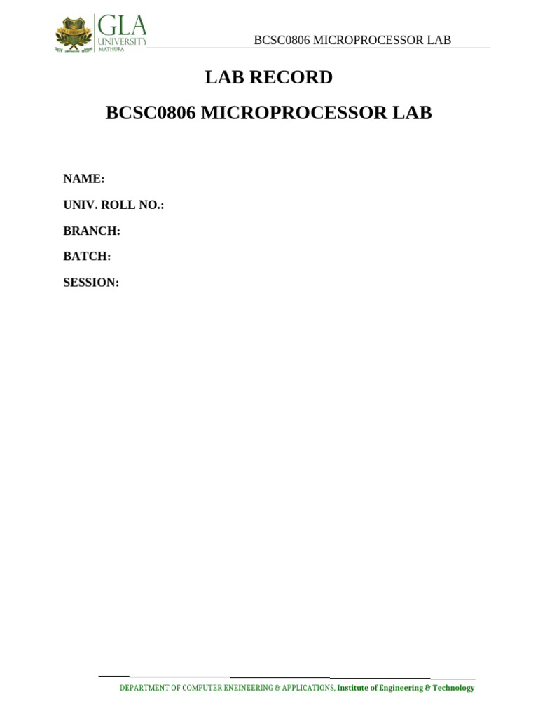 Micro-Lab Record Format | PDF