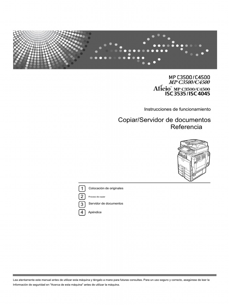 Manual Ricoh Aficio MP C4500 - ManualsBase.com (1) | PDF | Color | Negro