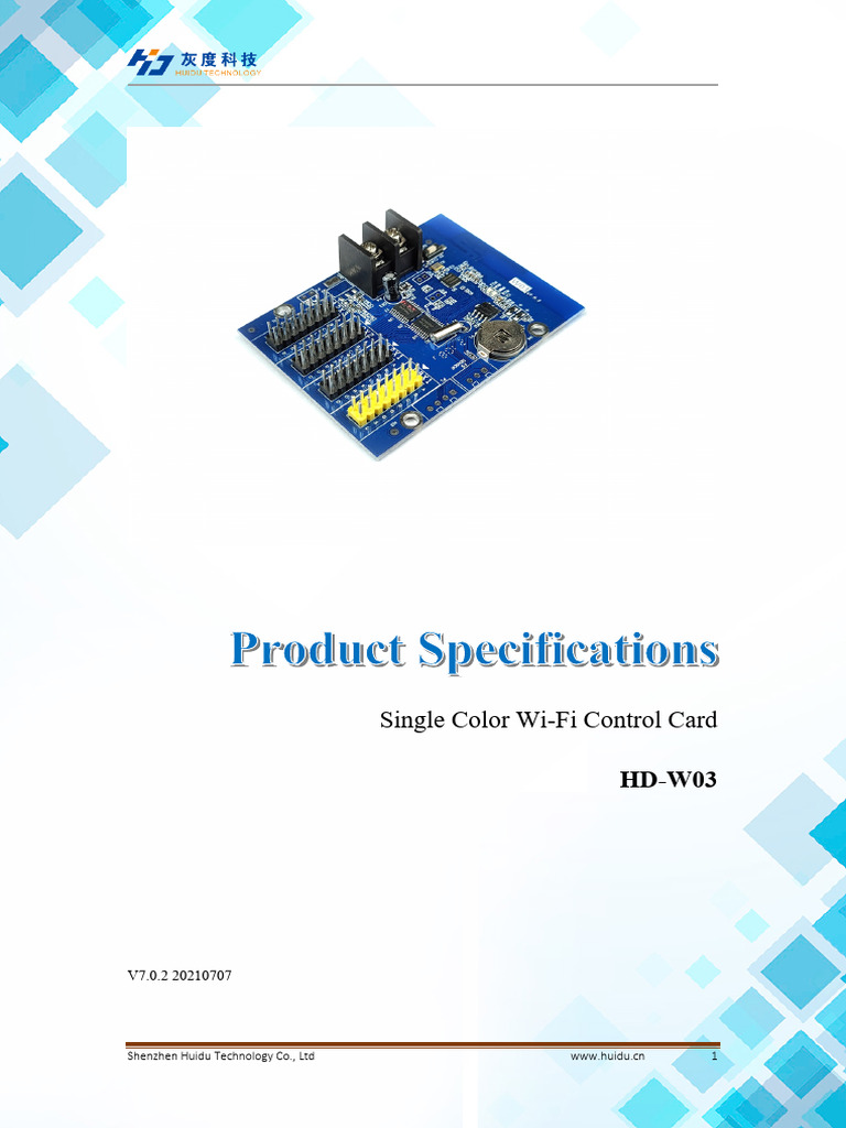 HD-W03 Single Color Wi-Fi Controller | PDF | Clock | Manufactured Goods