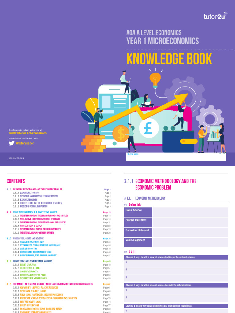 Econ AQA Year1 Micro KnowledgeBook | PDF | Supply (Economics) | Price ...