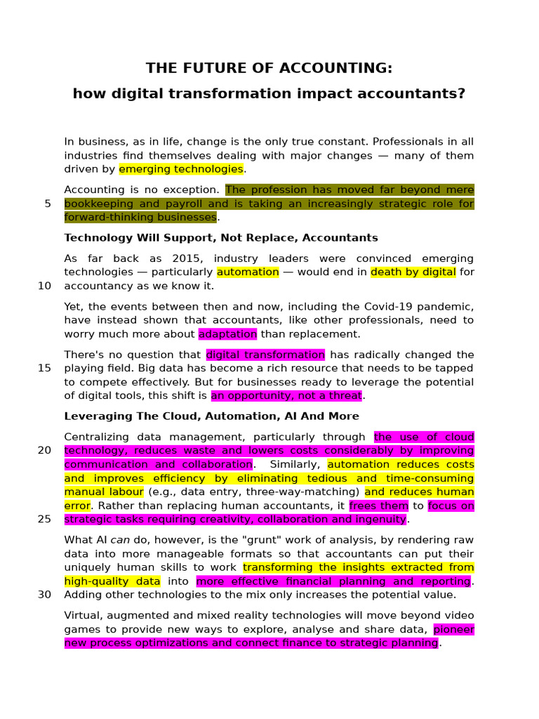 THE FUTURE OF ACCOUNTING | PDF | Automation | Creativity