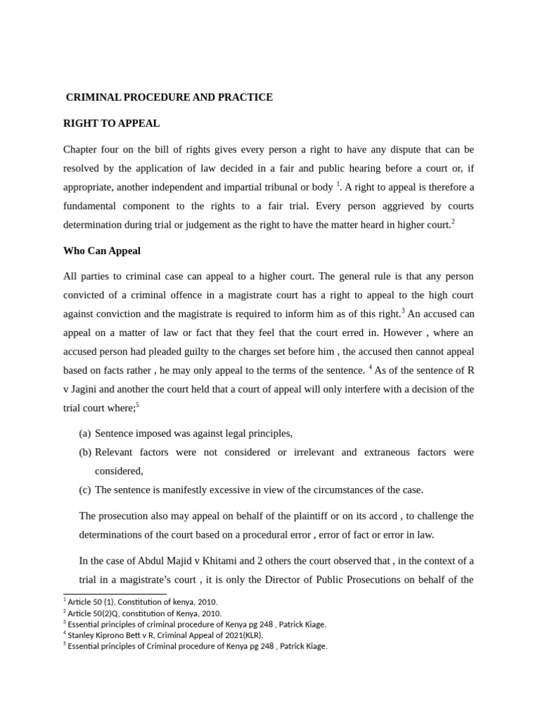 Right to Appeal in Criminal Procedure | PDF | Standard Of Review | Appeal