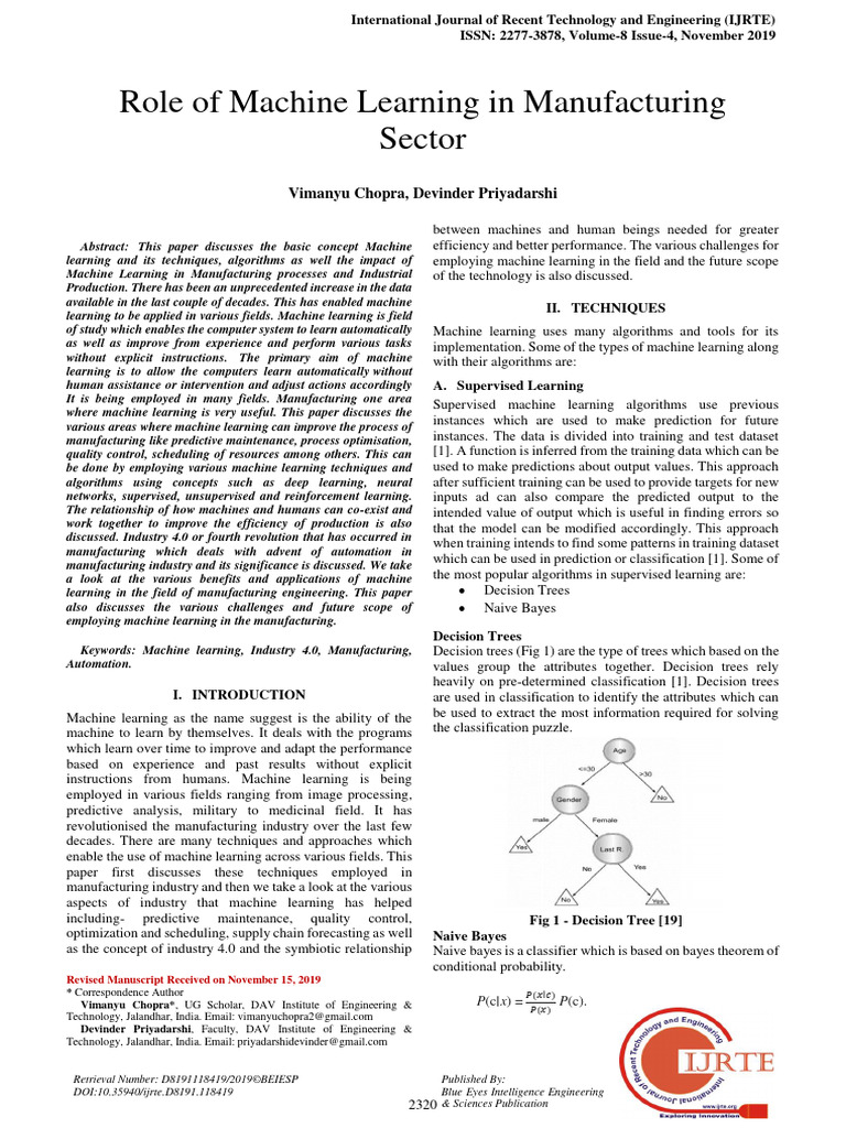 Enhancing Manufacturing with Machine Learning | PDF | Machine Learning ...
