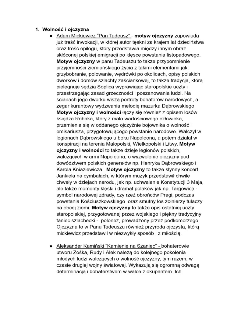 Motywy Literackie | PDF