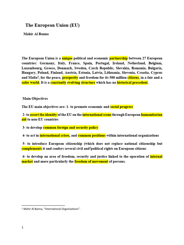 European Union | PDF | European Union | Member State Of The European Union