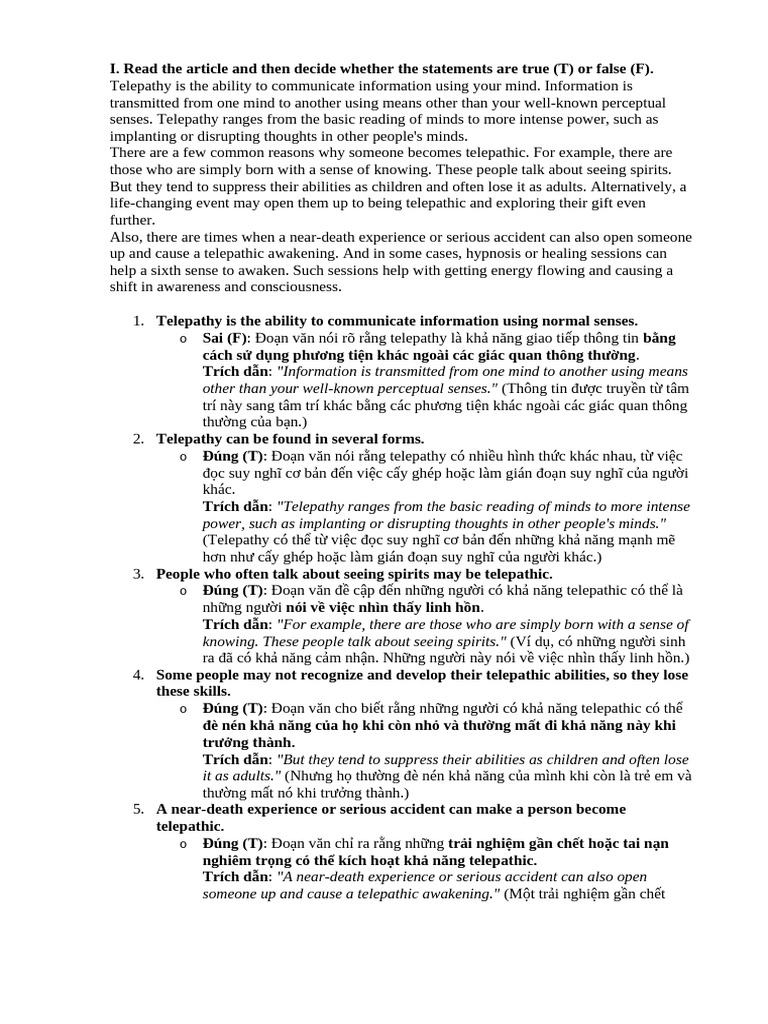 Answer Reading 1201 | PDF